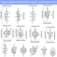 24Pcs 12 Styles Alloy Rhinestone Connector Charms Heart Links Mixed ...