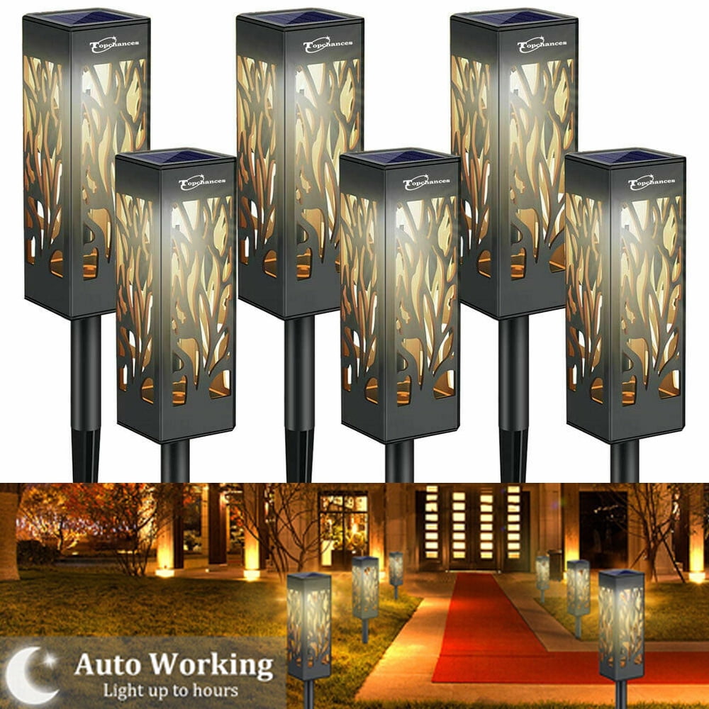 MIFXIN 6pcs LED Solar Walkway Lights, Waterproof Pathway Landscape ...