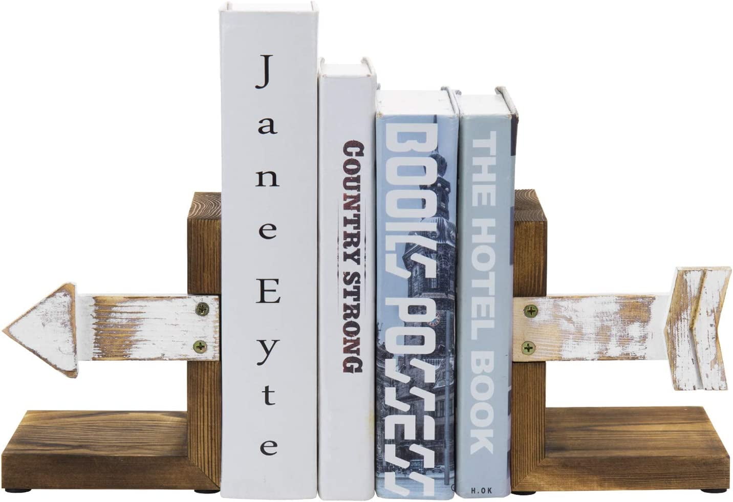 MyGift Office Desktop Book Support Stand, 1-Pair Arrow Design Wood ...