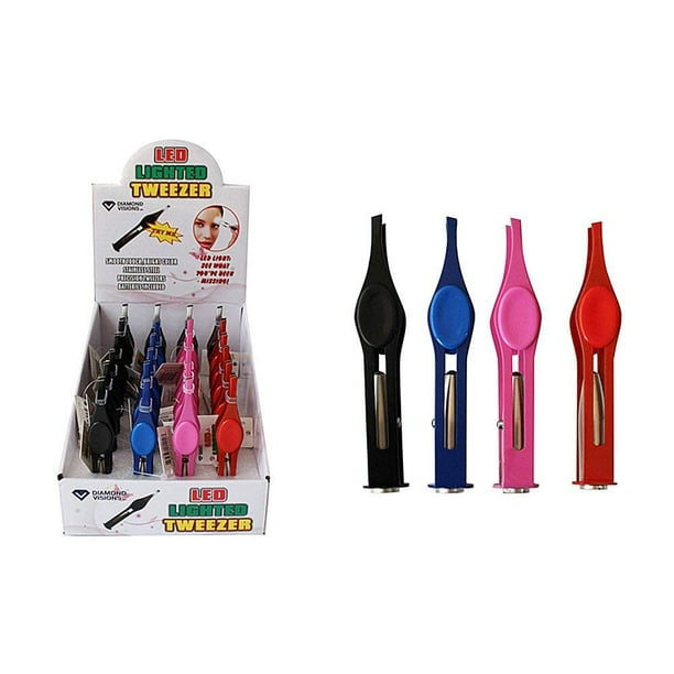 Diamond Visions 08-1400 LED Lighted Tweezers in Assorted Colors 1 ...
