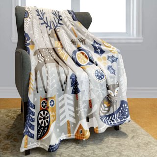 ASHLEIGH Throw Blanket 58x80 Inches Christmas Snowman Xmas Tree Candies ...