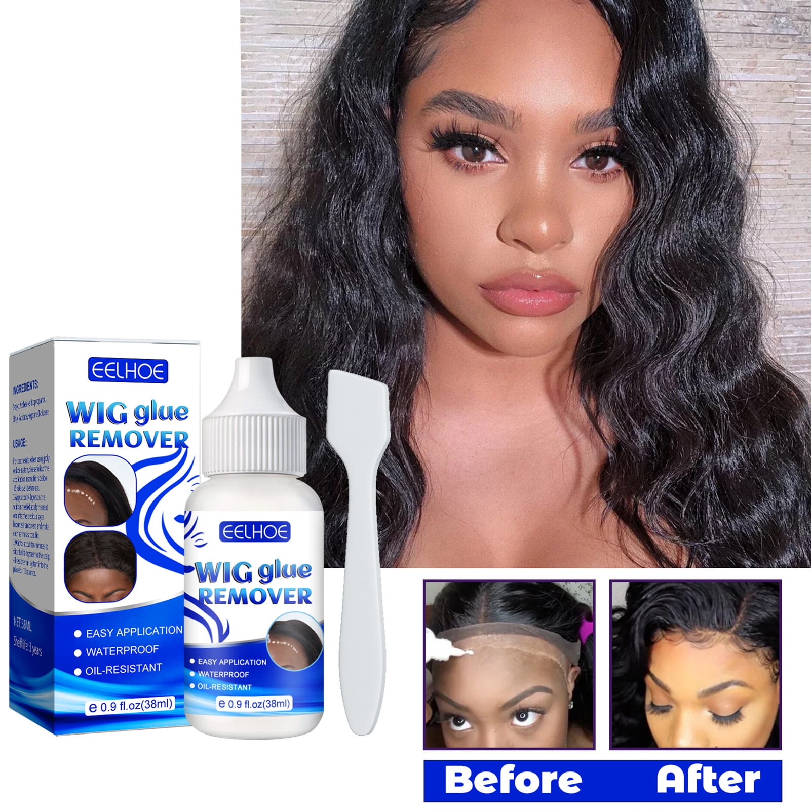 Gofj 1 Set 38ml Wig Glue Invisible Effect Gentle Oil Resistant Safe Long Lasting Reissue Tool