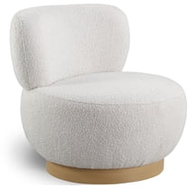 Meridian Furniture Swoon Cream Faux Sheepskin Accent Chair - Walmart.com