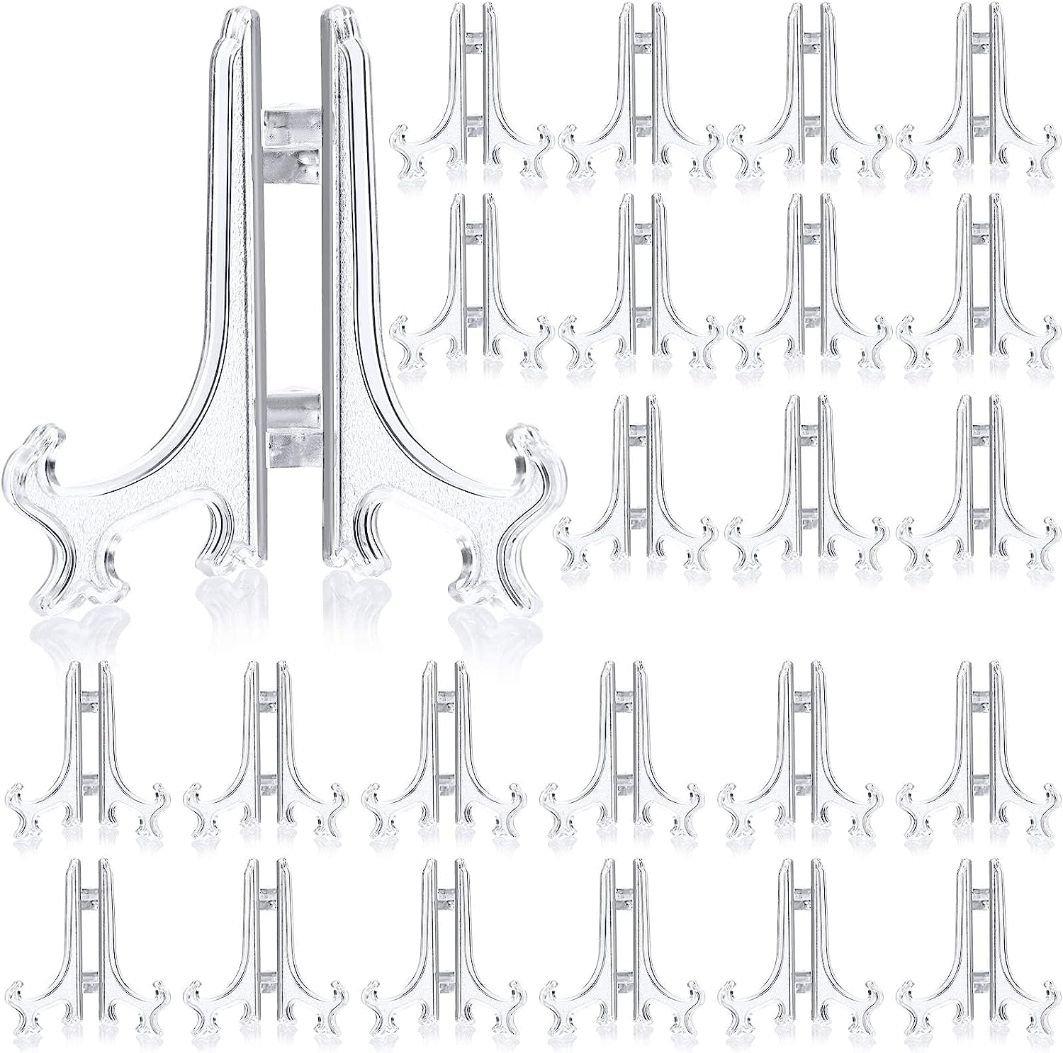 48 Pieces 4 Inches Mini Plate Stand Holder for Display Small Clear ...