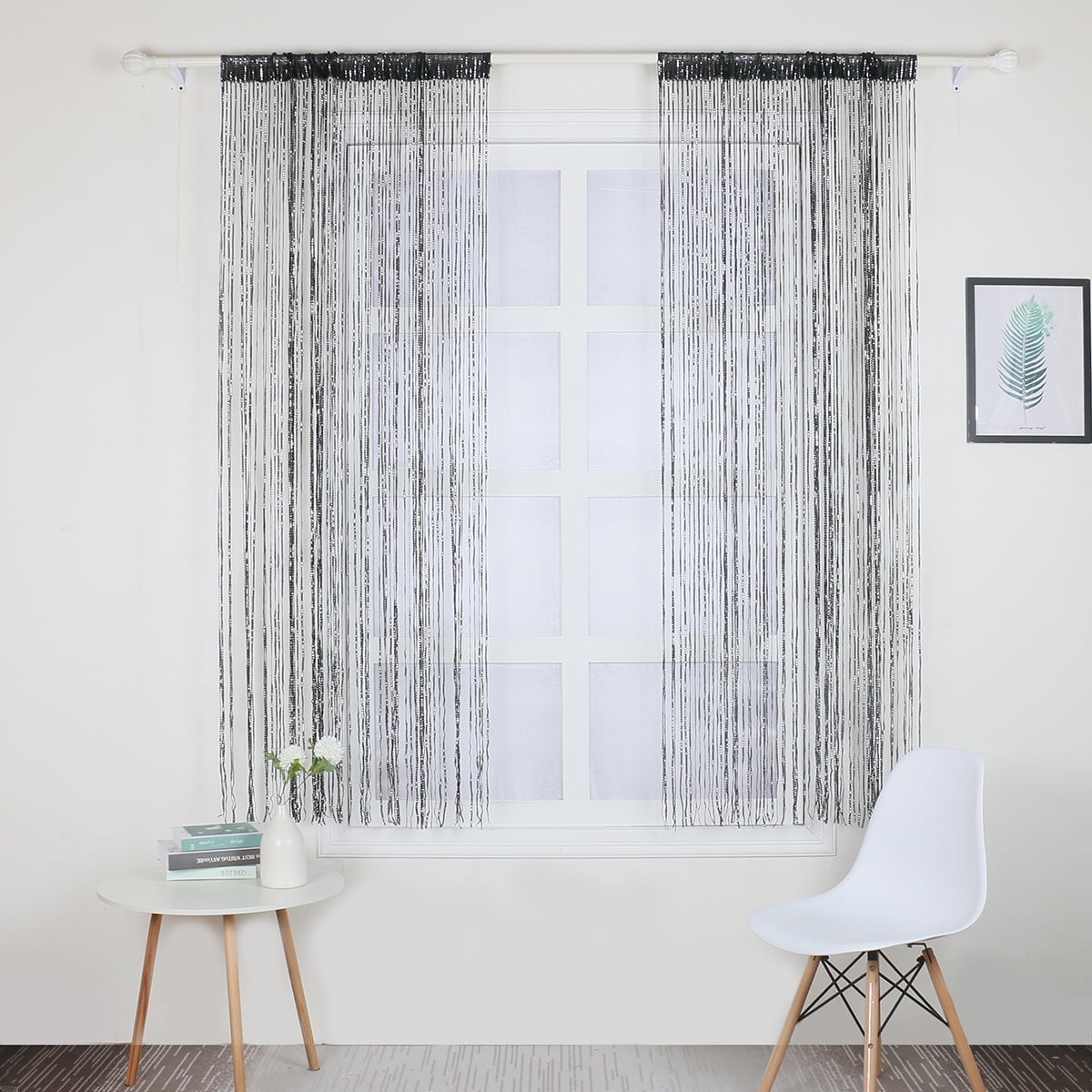 DYstyle Door Window Panel Shiny Tassel String Curtain Dividers Fringe ...