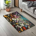 Floral Door Mat Vintage Colorful Daisy Butterfly Nature Non Slip ...