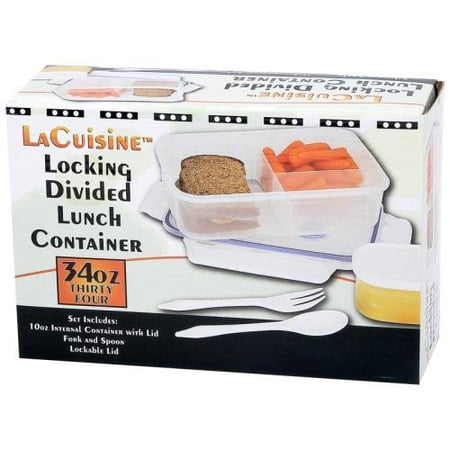 LaCuisine? 34oz Locking Divided Lunch Container - Walmart.com - Walmart.com