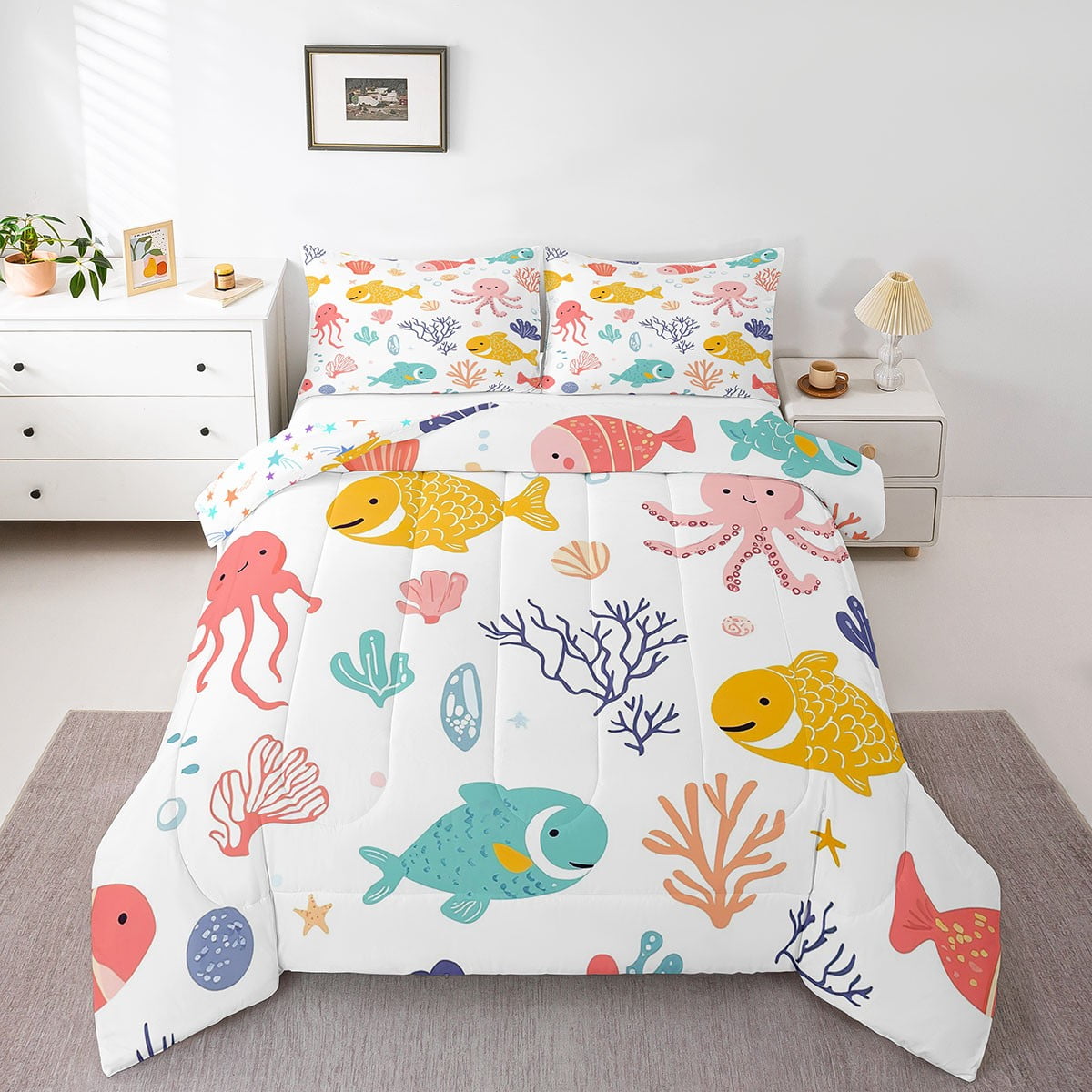Click here for Erosebridal Cartoon Marine Animal Bedding Twin Com... prices