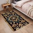 Abstract Boho Flower Pattern Brown Front Door Mat Indoor Entrance ...