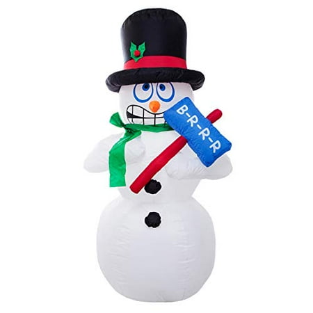 Athoinsu 6ft Lighted Snowman Christmas Inflatables Shivering and ...
