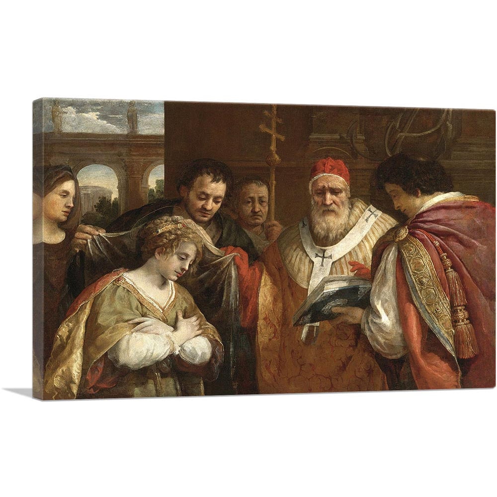 ARTCANVAS Saint Domitilla Receiving Veil From Pope Clement I Canvas Art ...