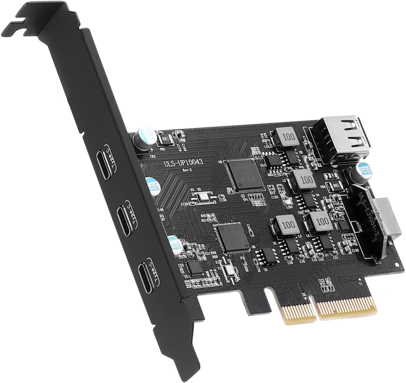 USB C PCIe Expansion Card 5 Port PCIe 4X to USB 3.2 gen2 10Gpbs with 3 USB C & 2 Internal Ports ...