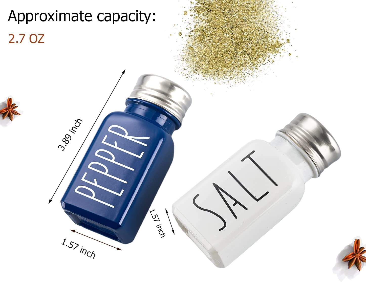 Farmhouse Salt And Pepper Shakers Set Kitchen Decor Glass Salt And ...