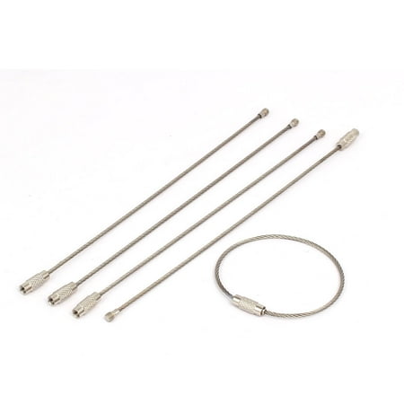 1.5mmx150mm Stainless Steel Wire Rope Key Rings Luggage Tag Loops ...