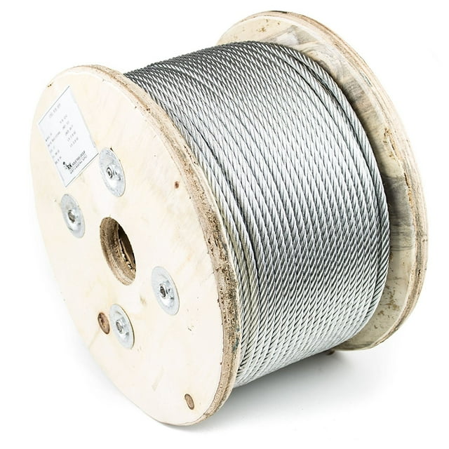 RK Wire Rope, 7x19 Galvanized Aircraft Steel Cable, 1/4-Inch, 500 Feet ...
