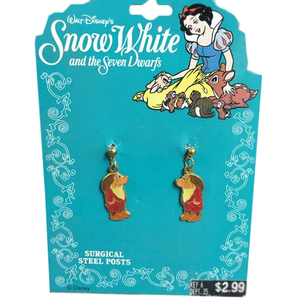 Disney 1990s New Old Stock Snow White & the 7 Dwarfs Earrings, Grumpy ...