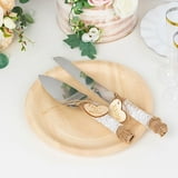 Balsa Circle Silver Wedding Cake Knife and Server Set, Jute Lace ...