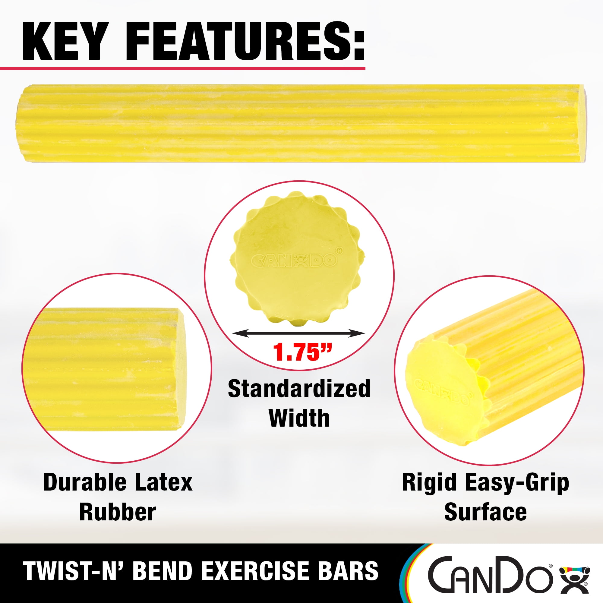 Buy CanDo Twist-n' Bend Flexible Resistance Bars For Grip And Forearm ...