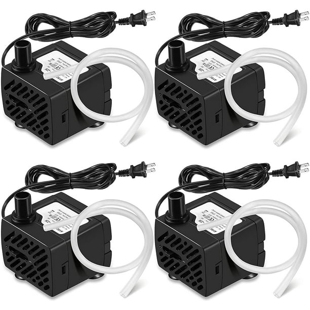 4 Sets Mini Submersible Water Pump 3W 50GPH Aquarium Mini Fountain Pump ...