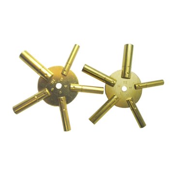LARGE - 2pc Universal 5 Prong Brass Clock Key for Winding Clock, ODD ...