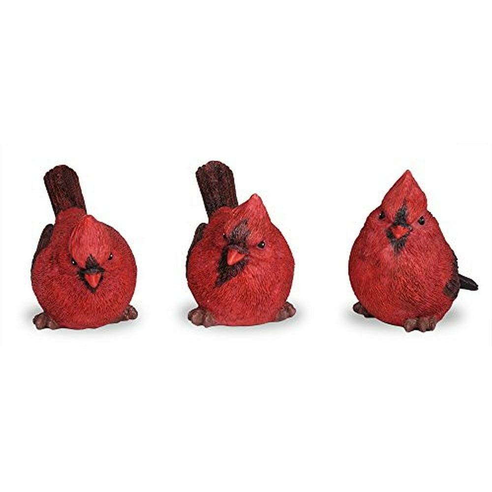 Cardinal Figurine Birds Decoration - Set of 3 Styles - 4 Inch High ...
