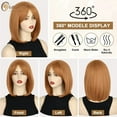 Creamily 12" Short Blonde Bob Wigs for Women Straight Short Wigs with ...