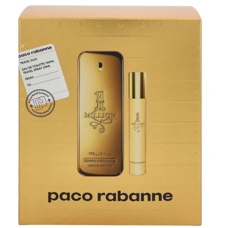 Paco Rabanne 1 Million 100ml edt + 20ml edt Travel Spray Gift Set Men ...