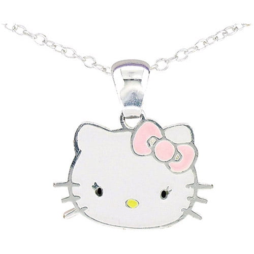 Hello Kitty Sterling Silver Pendant, 18" - Walmart.com