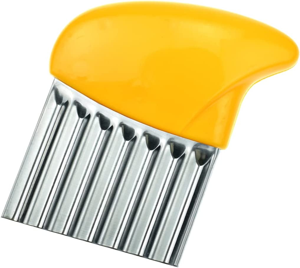 Potato Chipper Stainless Steel Wavy Blade Chips Cutter Crinkle Slicer