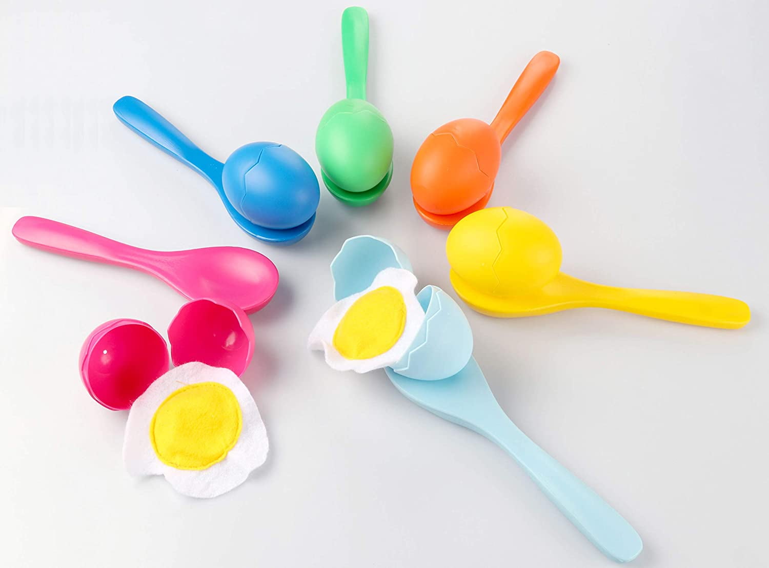 Egg & Spoon Race Game | Soft Egg Yolk-Filled Plastic Eggs Game ...