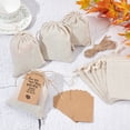 10Pcs Cotton Packing Pouches Drawstring Bags with Jute Cords and Kraft ...