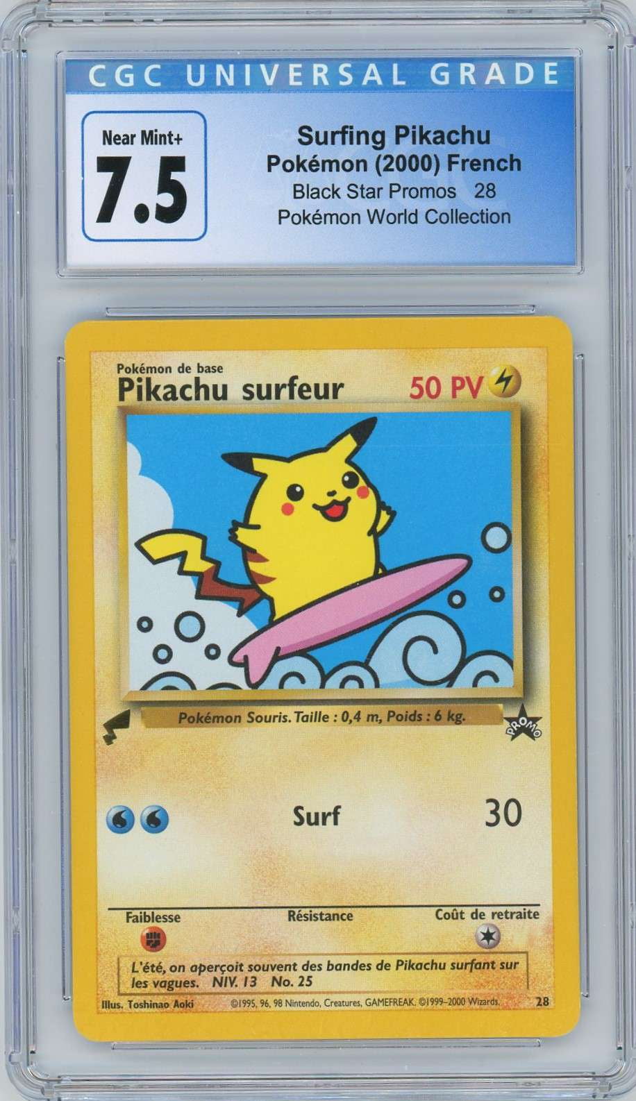 Pokemon Promo Cards WotC Promo Pikachu Surfeur (Surfing Pikachu) #28 ...