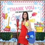 6x4ft Housekeeping Appreciation Banner Pink Backdrop Thank You for ...