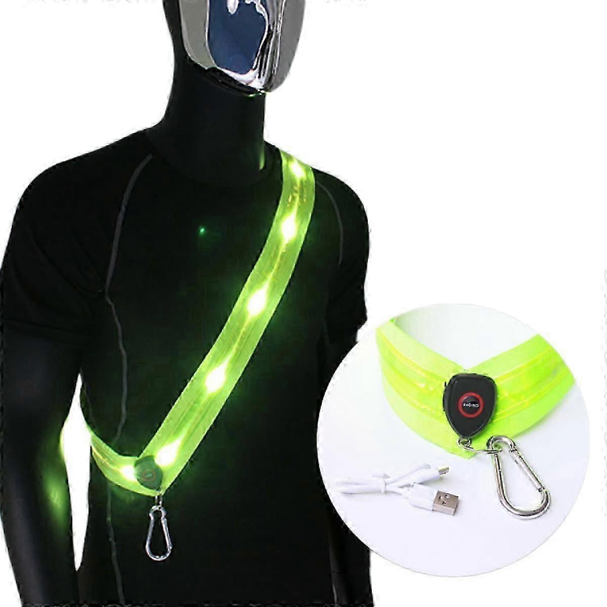 LED Night Running Gear High Visibility Reflective Sash Rechargeable ...