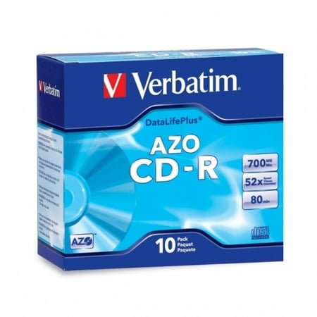 Verbatim AZO CD-R 700MB 52X DataLifePlus with Branded Surface - 10pk ...