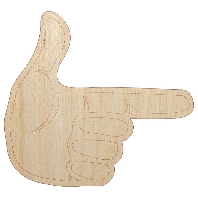 Finger Gun Hand Pointing Wood Shape Unfinished Piece Cutout Craft DIY ...