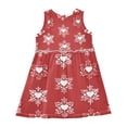 Christmas Red Background Hearts Inside Snowflakes Sleeveless Dress A ...