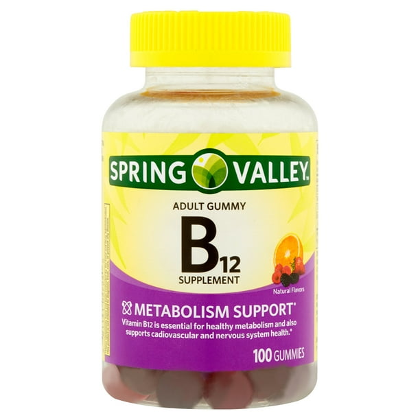 Spring Valley Vitamin B12 Adult Gummies, 500 mcg, 100 Ct - Walmart.com