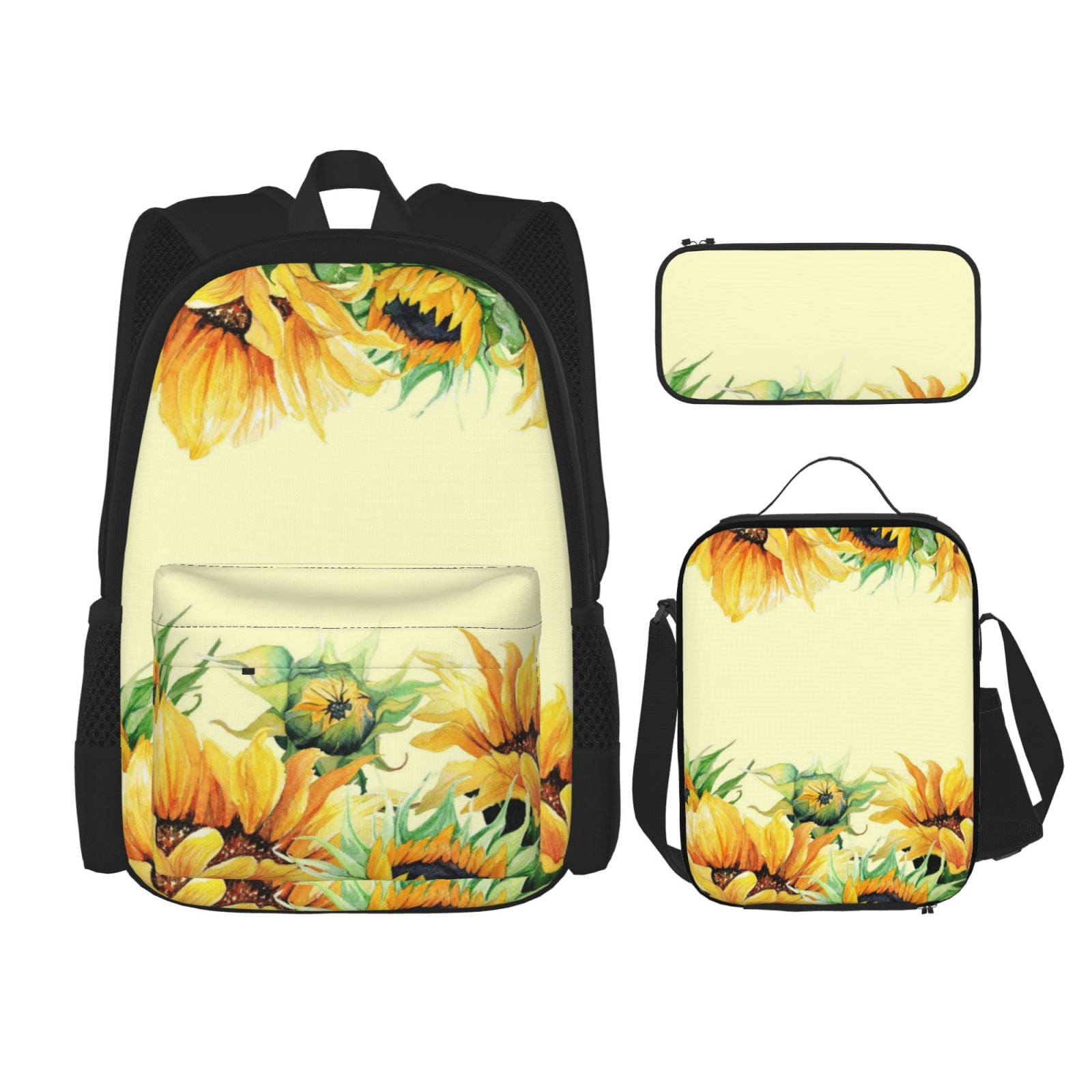Fotbe Sunflowers On A Yellow Background Set Escolar 3 en 1 para Niños - Mochila Duradera con ...