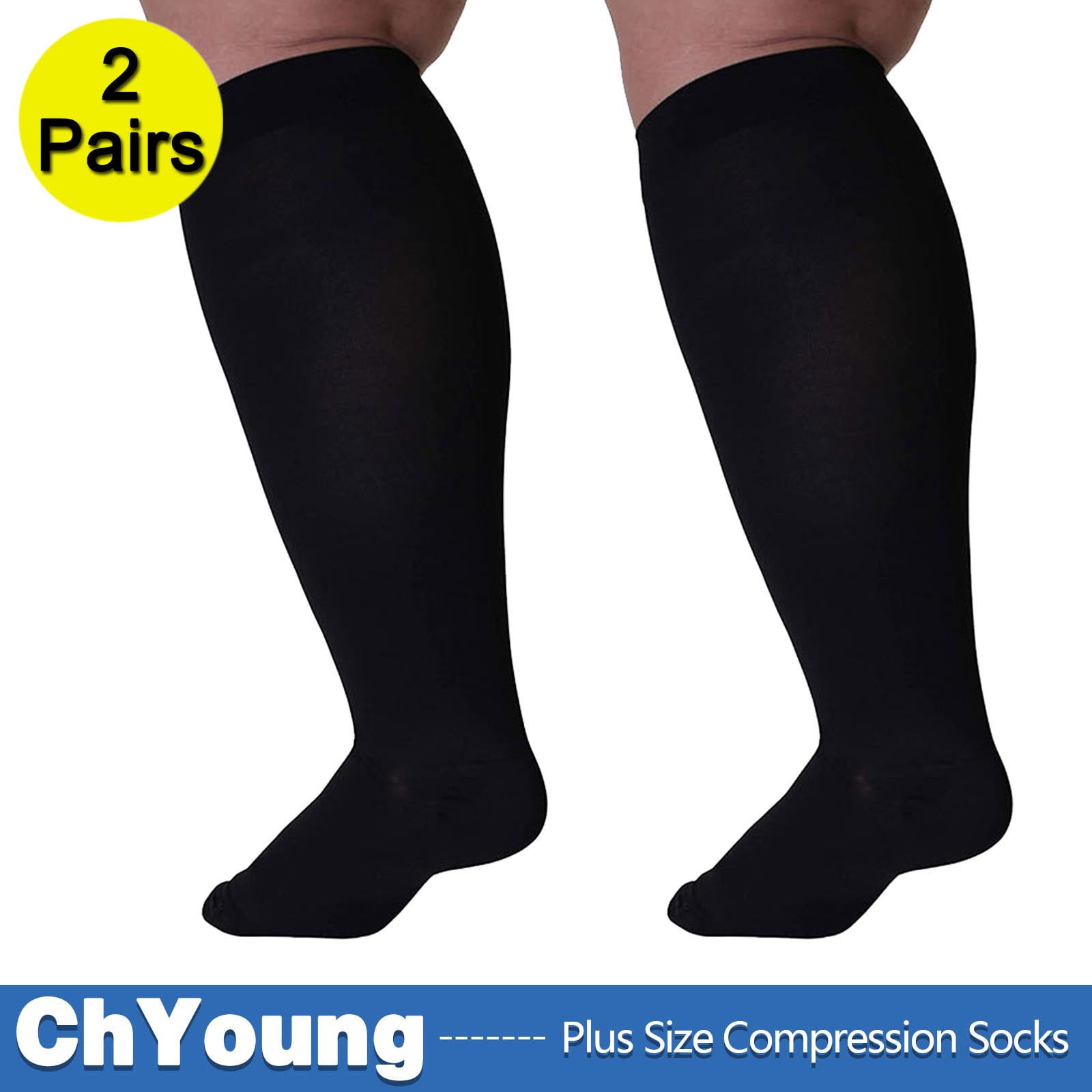 Aosijia (2 Pack) Compression Socks 3XL for Plus Size Ankles and Extra ...