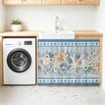 Blue Coastal Cabinet Curtains 11" W x 13" L Eucalyptus Leaves Starfish ...