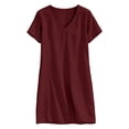 Bobifish Tween Girls Dresses V Neck Short Sleeve Solid Color ...