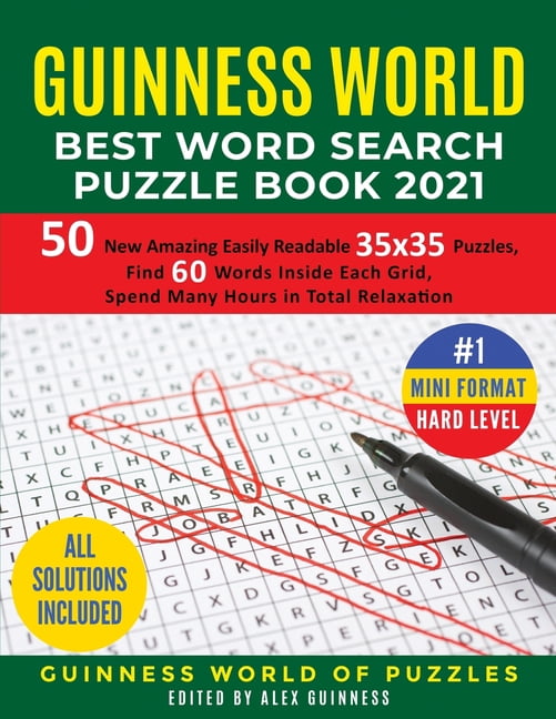 Guinness World Best Word Search Puzzle Book 2021 #1 Mini Format Hard ...