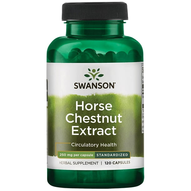 Suplemento de castaño de indias de Swanson, 22% de escina, 250 mg, 120 ...