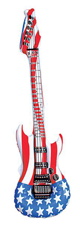 Patriotic Stars & Stripes Guitar 42" Inflatable Toy, Red White Blue, 12 ...