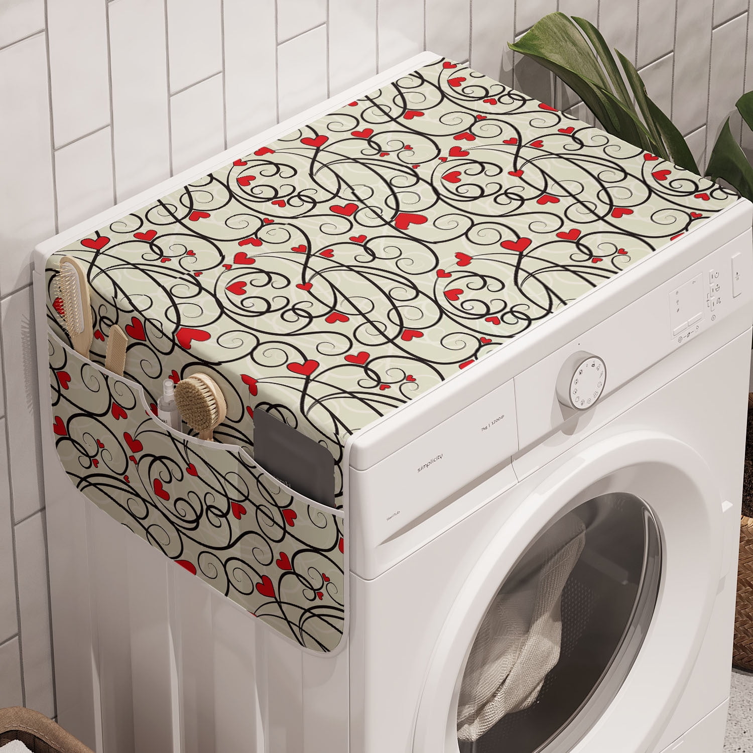 Love Washing Machine Organizer, Wave Floral Heart Summer Swirl ...