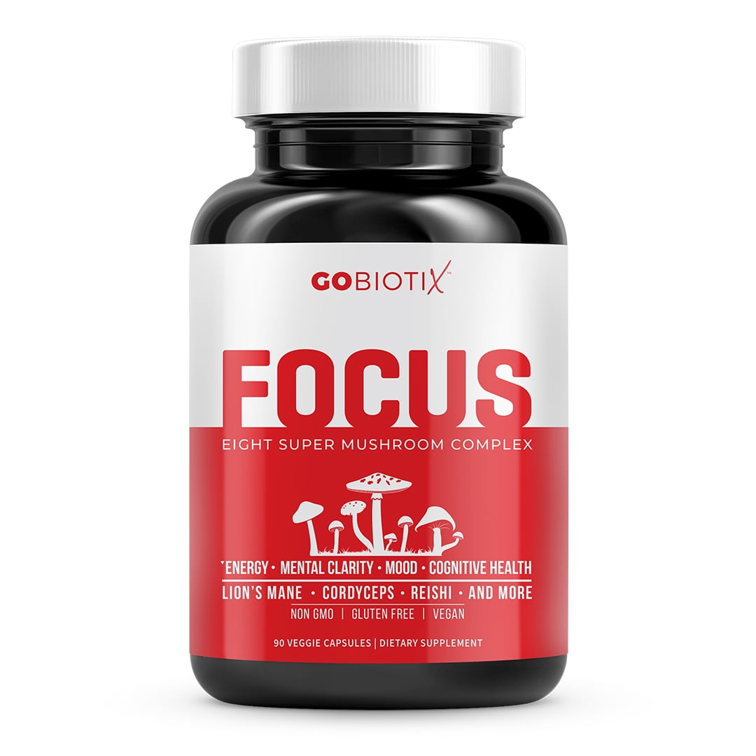 Focus 8 Mushroom Supplement by GoBiotix | Brain Booster | Immune System ...