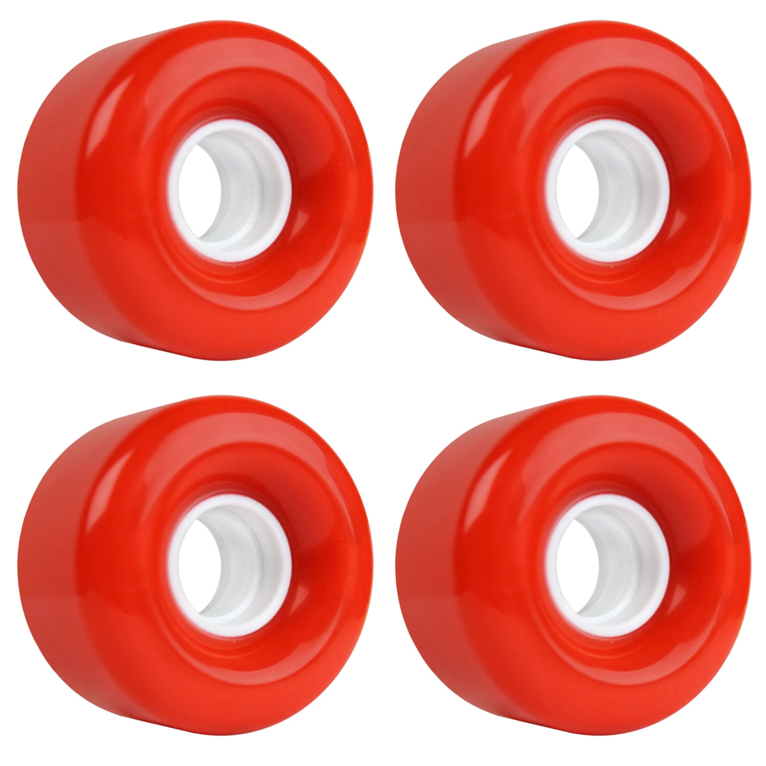 LONGBOARD CRUISER WHEELS SET 62mm x 40mm 83A 485C Red - Walmart.com