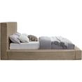Bowery Hill Contemporary Textured Soft Taupe Corduroy Queen Bed ...