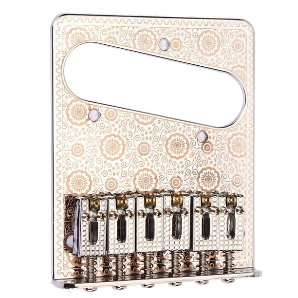 Redempat Guitar Saddle Bridge Flower Print 6 String Hardtail Intonation ...